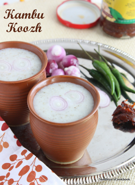 Sandhiya's Cookbook: Kambu Koozh | Kambu Kanji | Pearl Millet Porridge