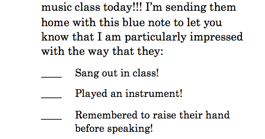 Managing Behavior: Positive Reinforcement - Blue Note | Sweet Sounds