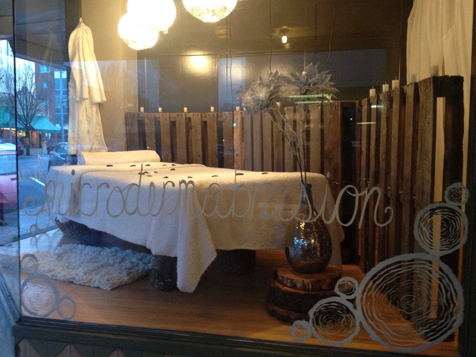 The Farrier's Daughter: Rustic Spa Inspired Window Display for Salon Mecca