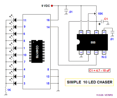 Tutorial Cara Membuat Lampu LED Berjalan dengan IC 555 ~ IMTI ISTP MEDAN