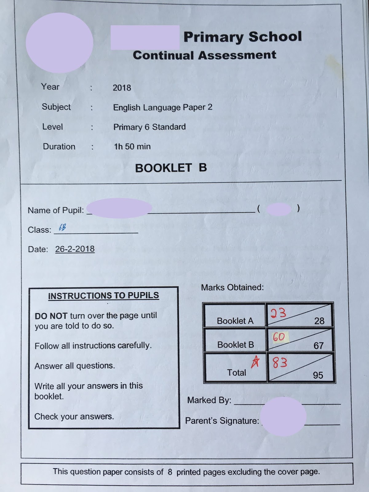 Bubbling Brain - ENGLISH: Continual Assessment 1 (CA1), 2018, Term 1 ...