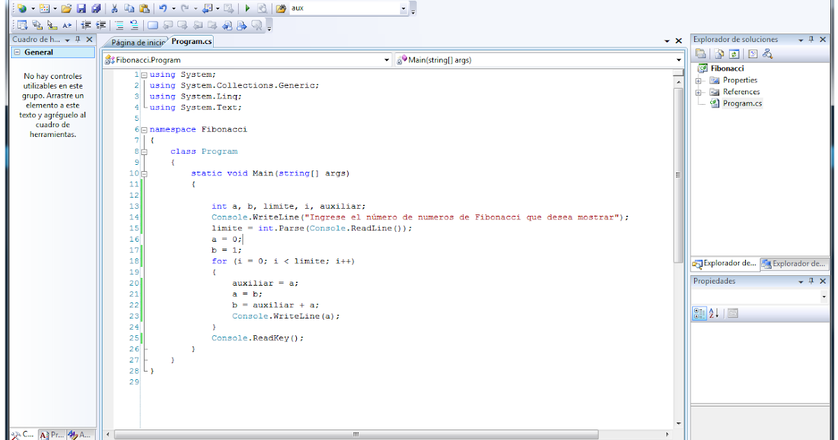 C SHARP - C#: Serie de Fibonacci - C#