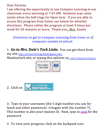 Mrs. Austin's 3rd Grade Class: Compass Learning Directions
