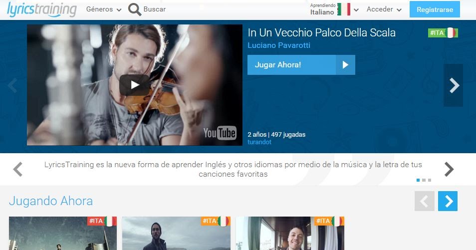 Profesores en la nube: LYRICSTRAINING, la web para aprender idiomas ...