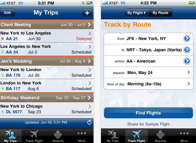 Flight Tracker and Airport Delay Status Check in iPhone Apps ~ Digital ...