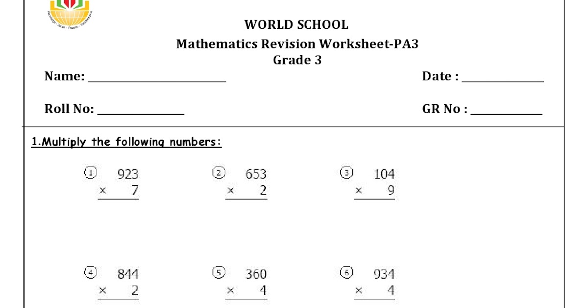 Birla World School Oman: Homework for Grade 3 as on 30/01/2018