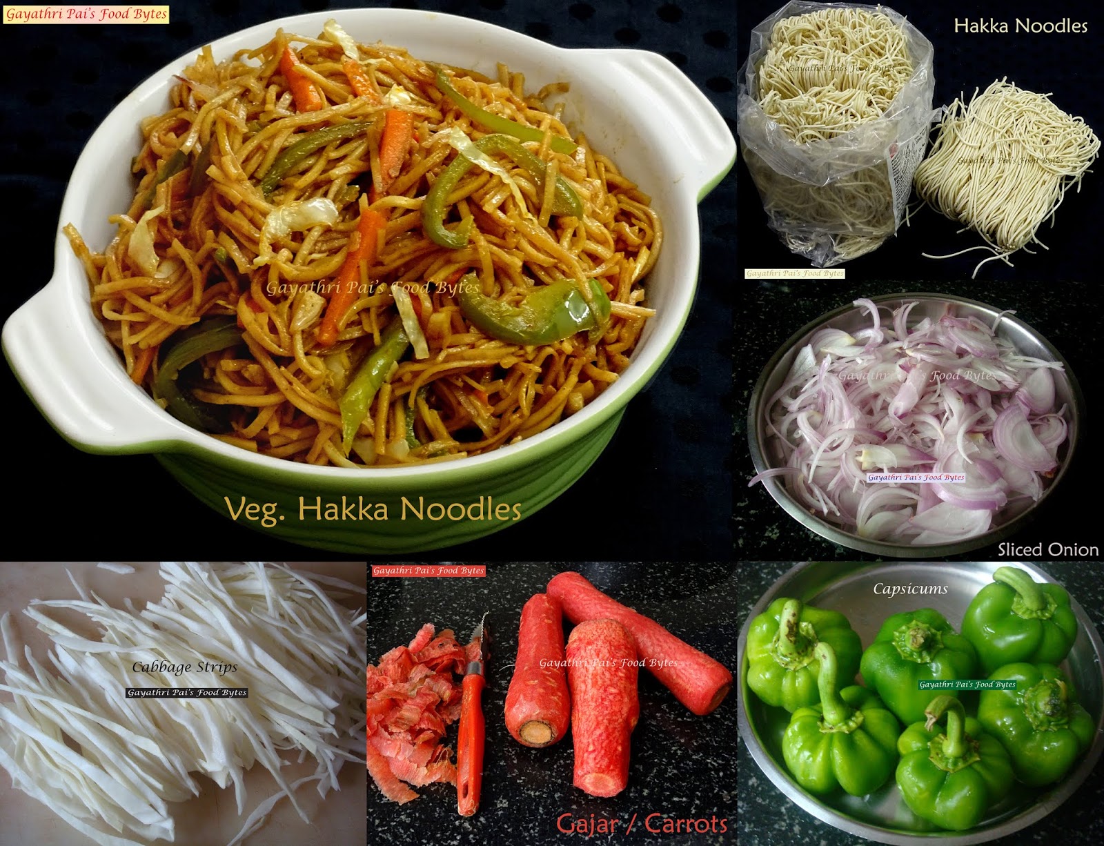 Gayathri Pai's Food Bytes: Vegetable Hakka Noodles.