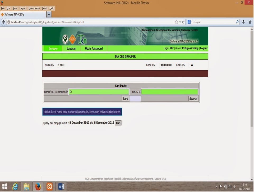 CASEMIX CENTER SUMATERA BARAT