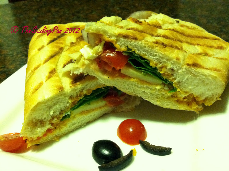 The Sizzling Pan: Mediterranean Panini with Roasted Red Pepper Hummus ...