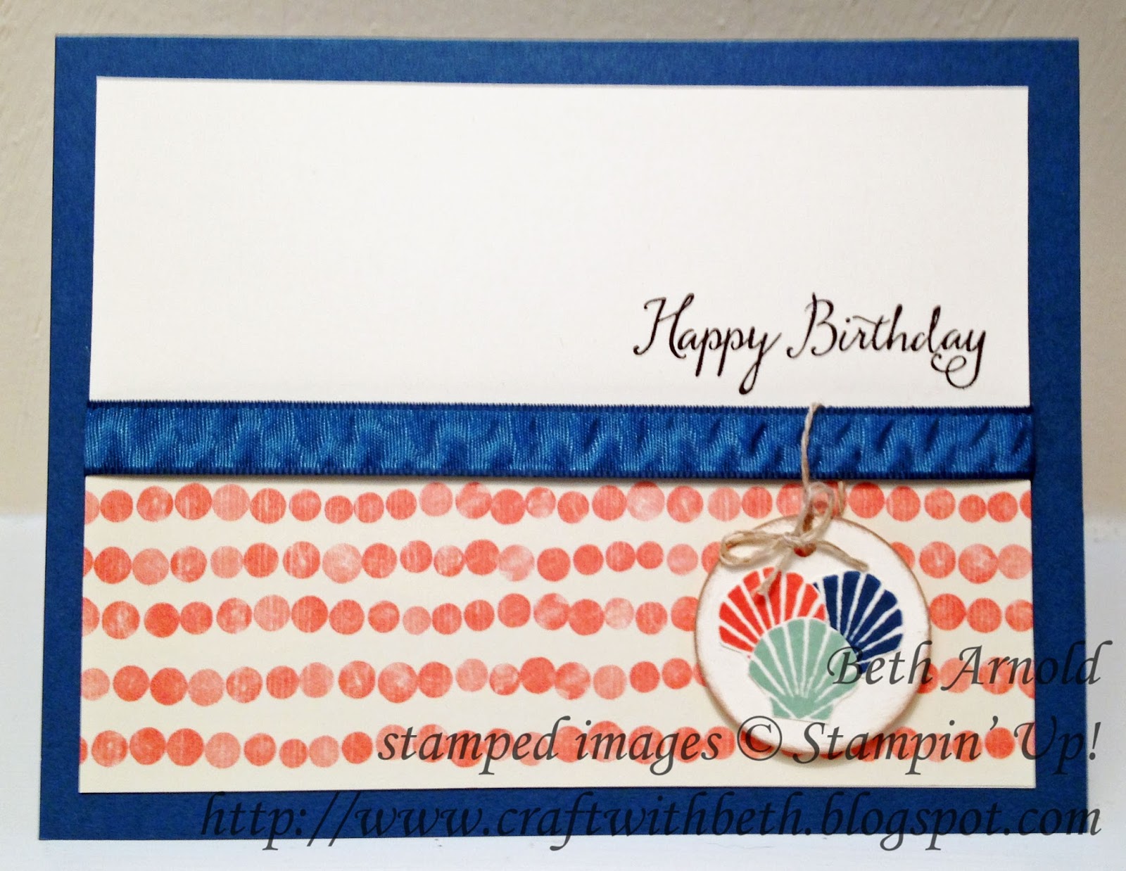 Craft with Beth: Seaside Shore Shell Birthday Card
