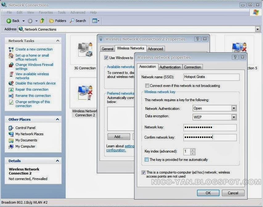 Membuat Jaringan WiFi Ad Hoc Windows XP | Maranatha