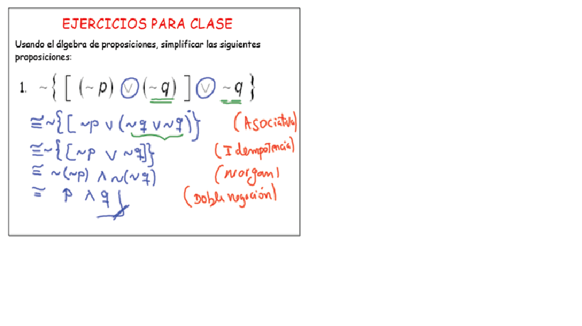 Lógica Matemática: LEYES DEL ALGEBRA DE PROPOSICIONES