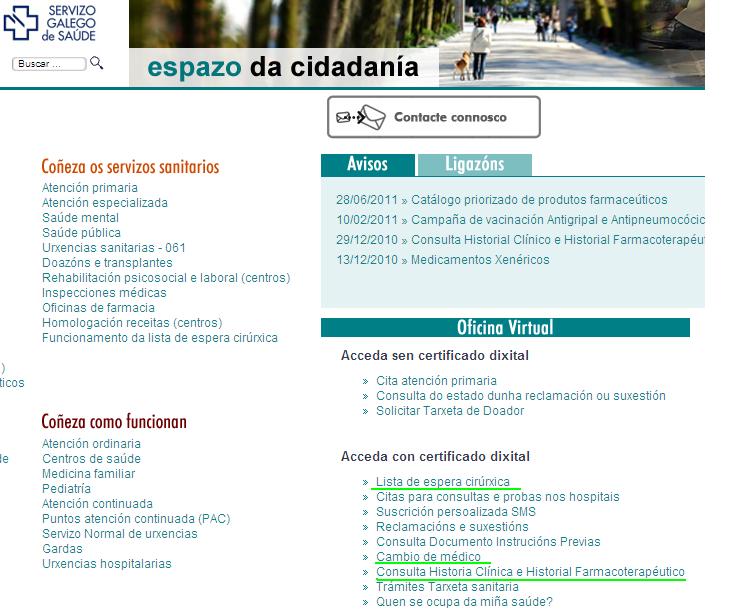 POSIBILIDADES DEL CERTIFICADO DIGITAL: El certificado digital en el SERGAS