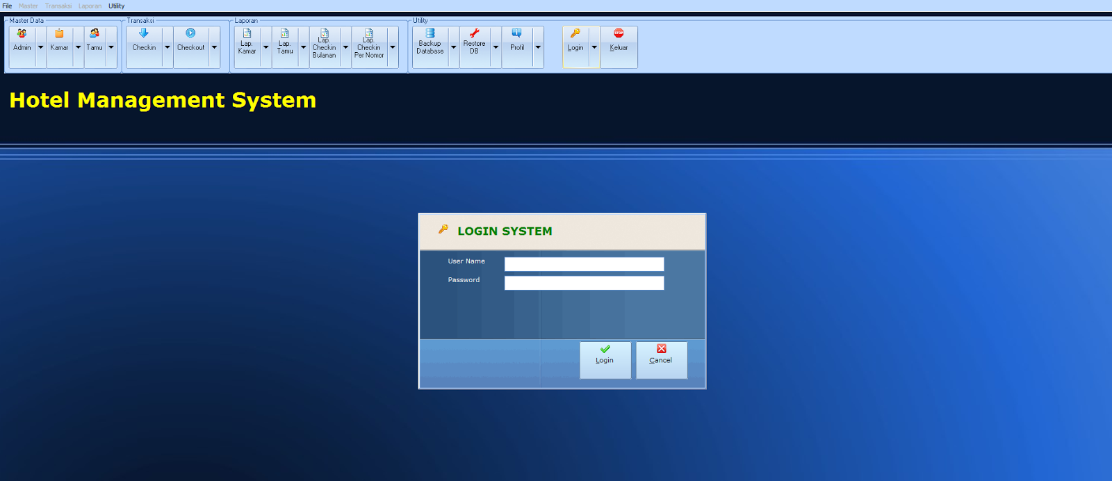 Aplikasi Reservasi Kamar Hotel dengan Visual Basic 6.0 Rp. 250.000 ...