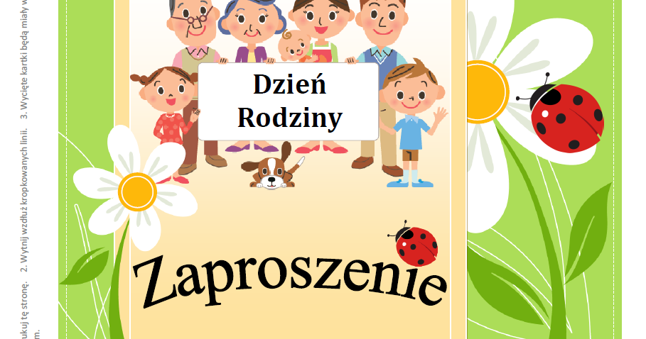 BLOG EDUKACYJNY DLA DZIECI: DZIEŃ RODZINY - ZAPROSZENIE