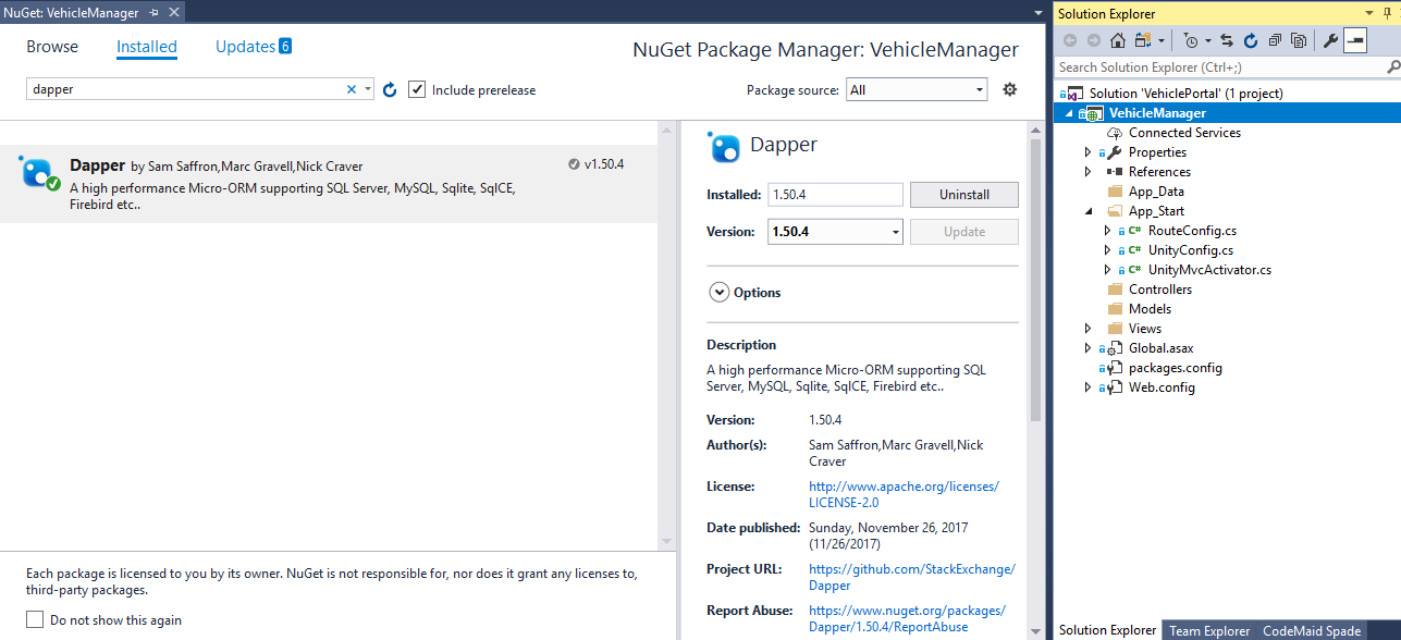 Developer Tech Tips Part 1 Integrating Mvc 5 With Dapper And Unity