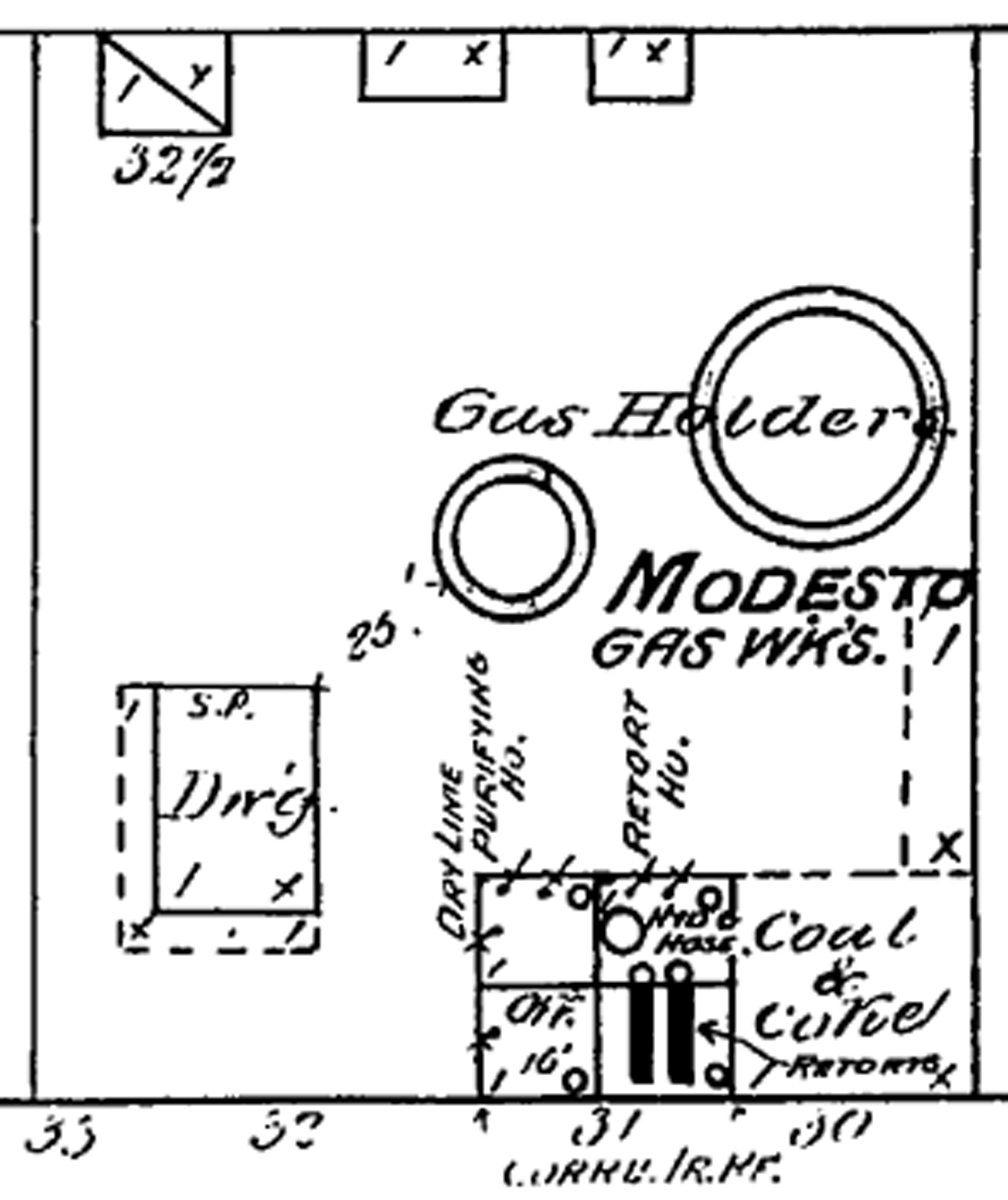Stockton and Copperopolis Railroad: Oakdale Gas Works