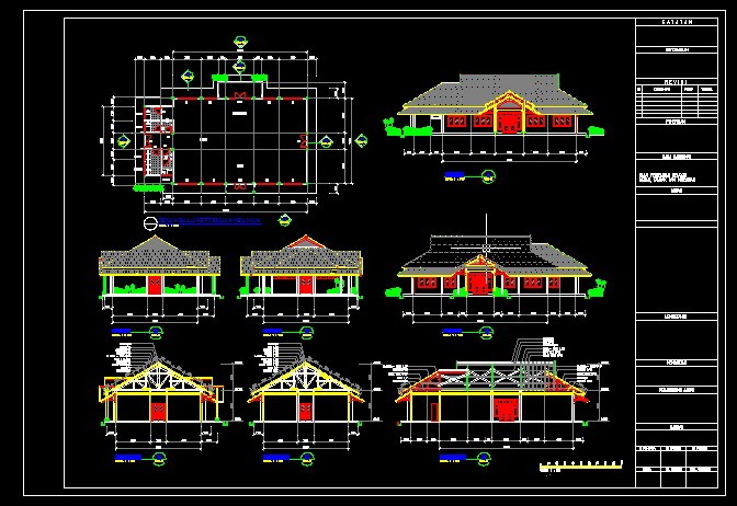 Contoh Gambar Gedung/Balai Pertemuan (Cad) | Mari Berbagi