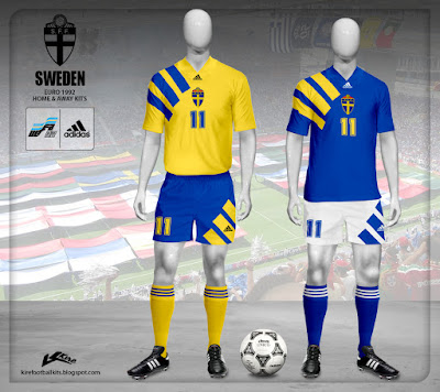 Kire Football Kits: Sweden kits Euro 1992