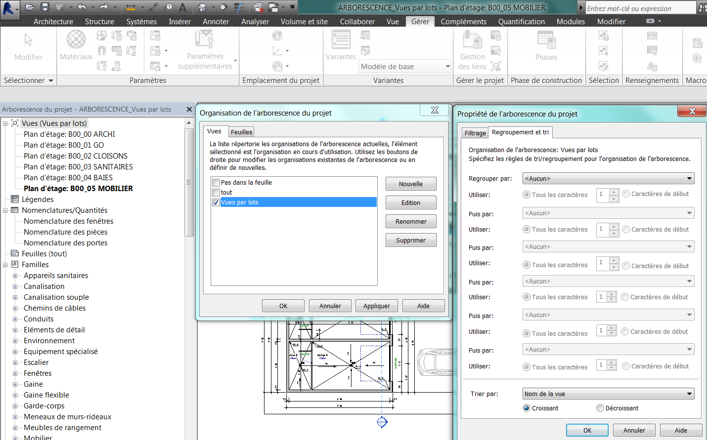 Revit-Mémo: Revit 2014_Organisation de l'arborescence, tri par lots