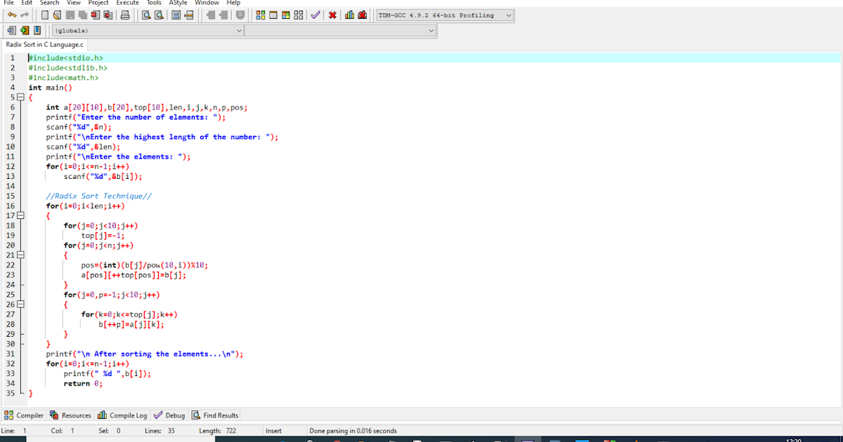 Radix Sort in C Language