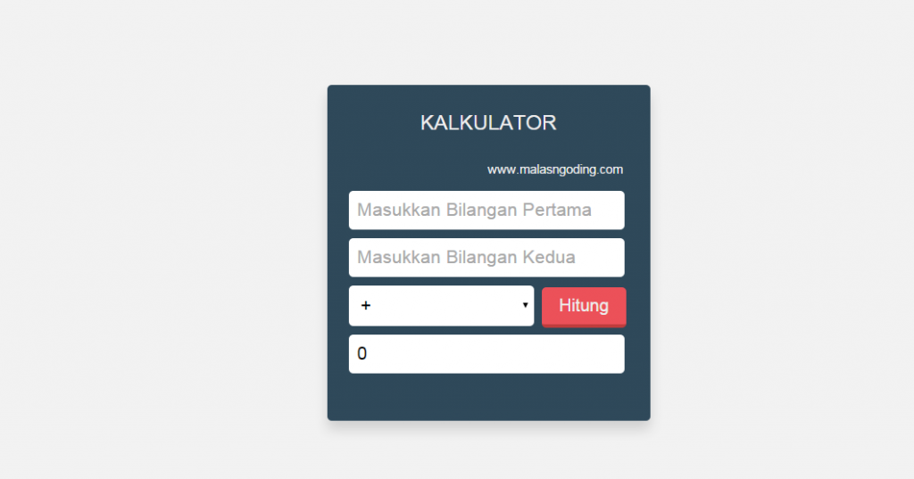 Membuat Kalkulator Pada PHP