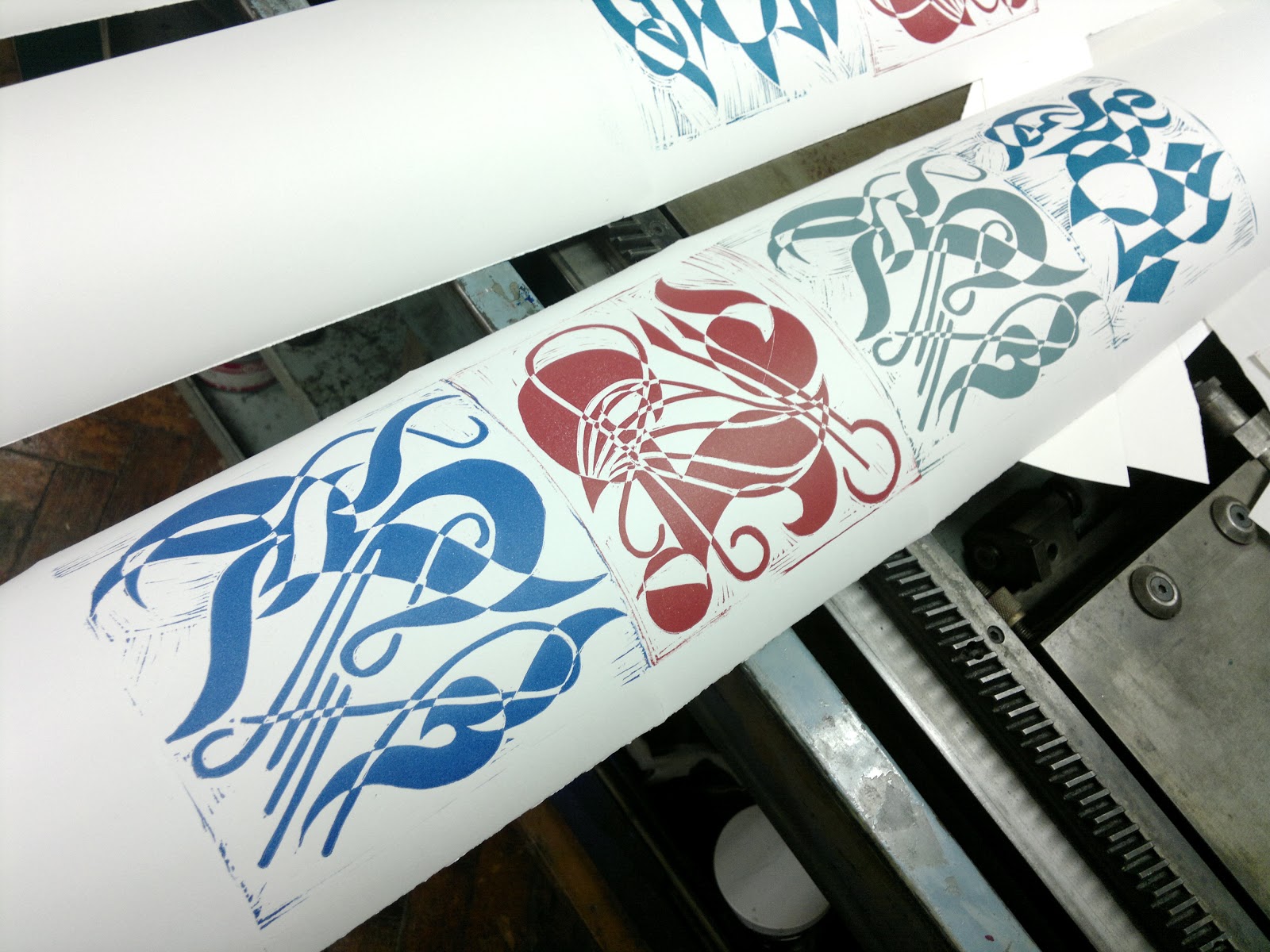 Katy McDonald Original Prints Blog: Lino Blocks, Chine-collé, Arabic ...