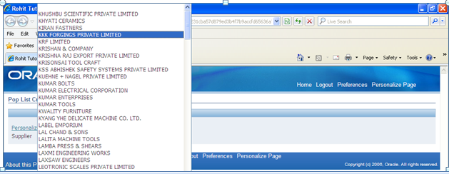 Oracle Application's Blog: Part2 Creating POP List (List Item) in OAF Page