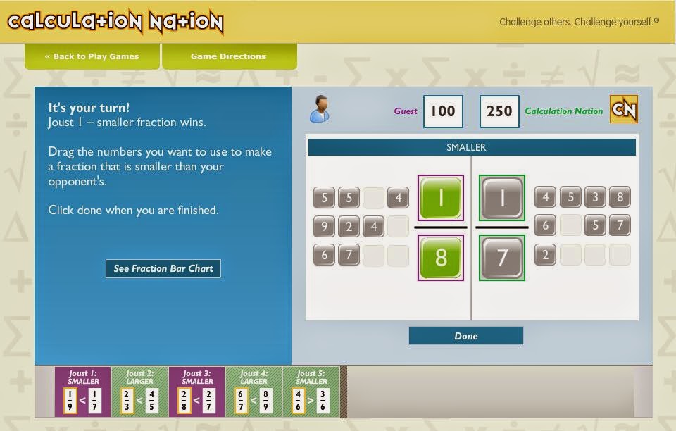 The Elementary Math Maniac: Fun and Free Computer Games: Fraction Feud