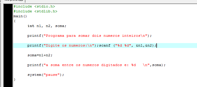 É Lógica, é facil: Uso da instrução scanf - Entrada de dados