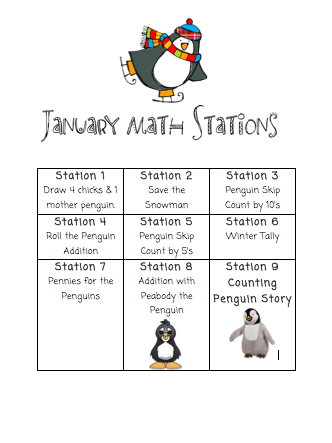 The Very Busy Kindergarten: January Math Stations