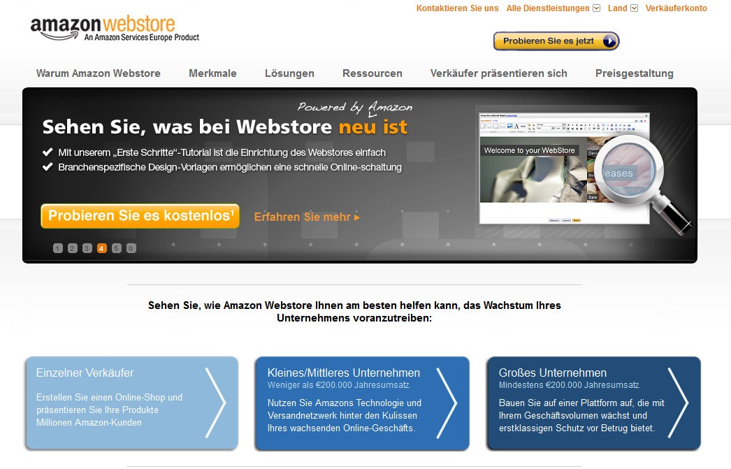 Amazon Services Europe bietet ab sofort Amazon Webstore auf www.amazon ...