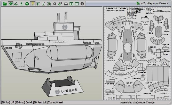 u.boat.submarine.papercraft.via.papermau+002.jpg (666×406) | Card model ...