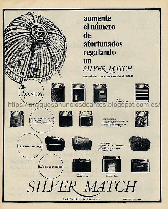 Antiguos anuncios de antes: Silver Match (10 anuncios)