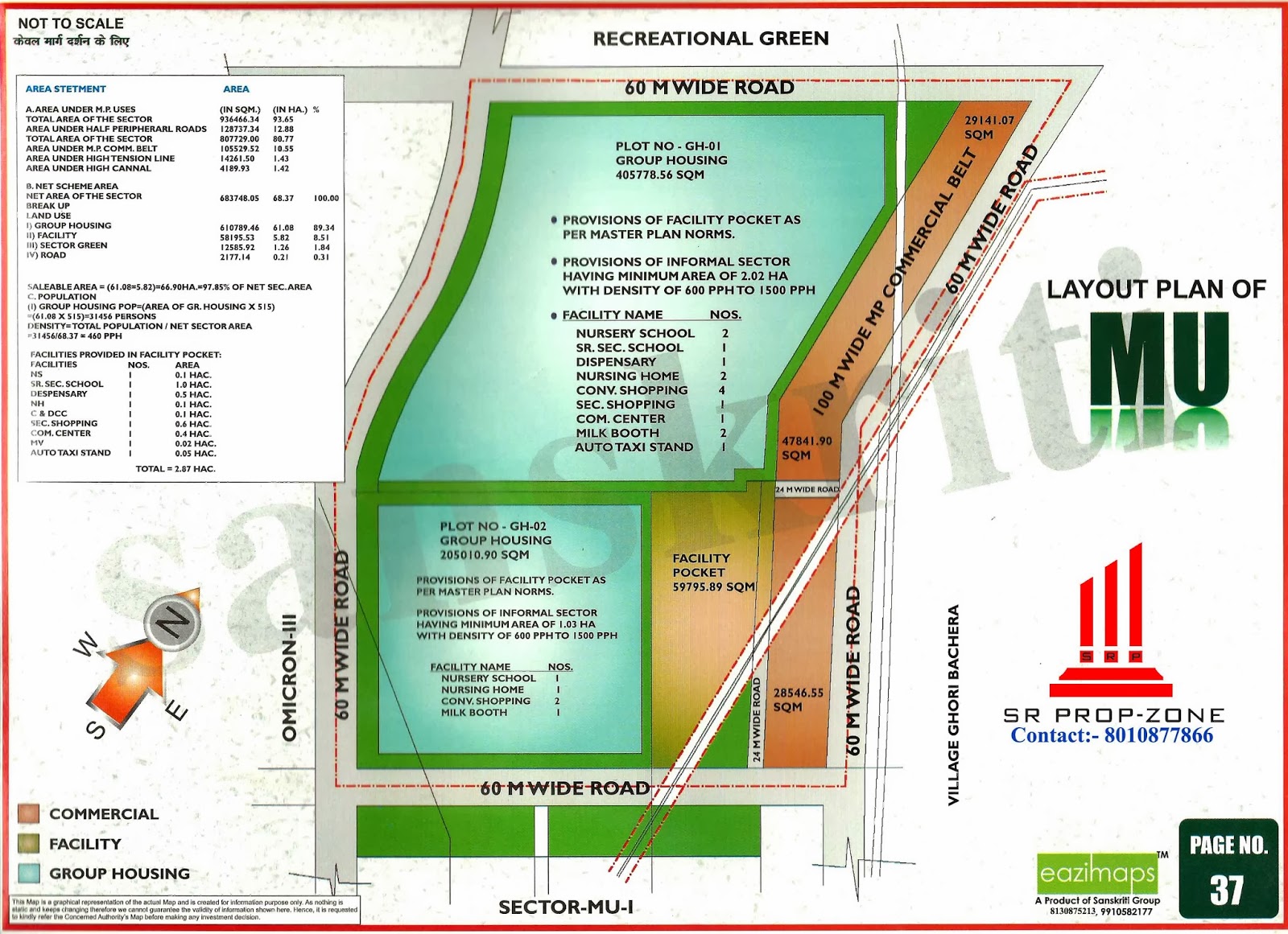 Layout Plan of MU Sector Greater Noida HD Map