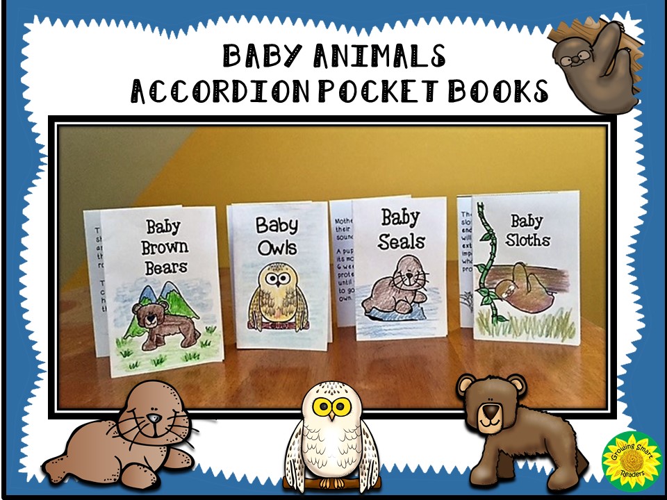 Growing Smart Readers: Baby Animals Accordion Pocket Books