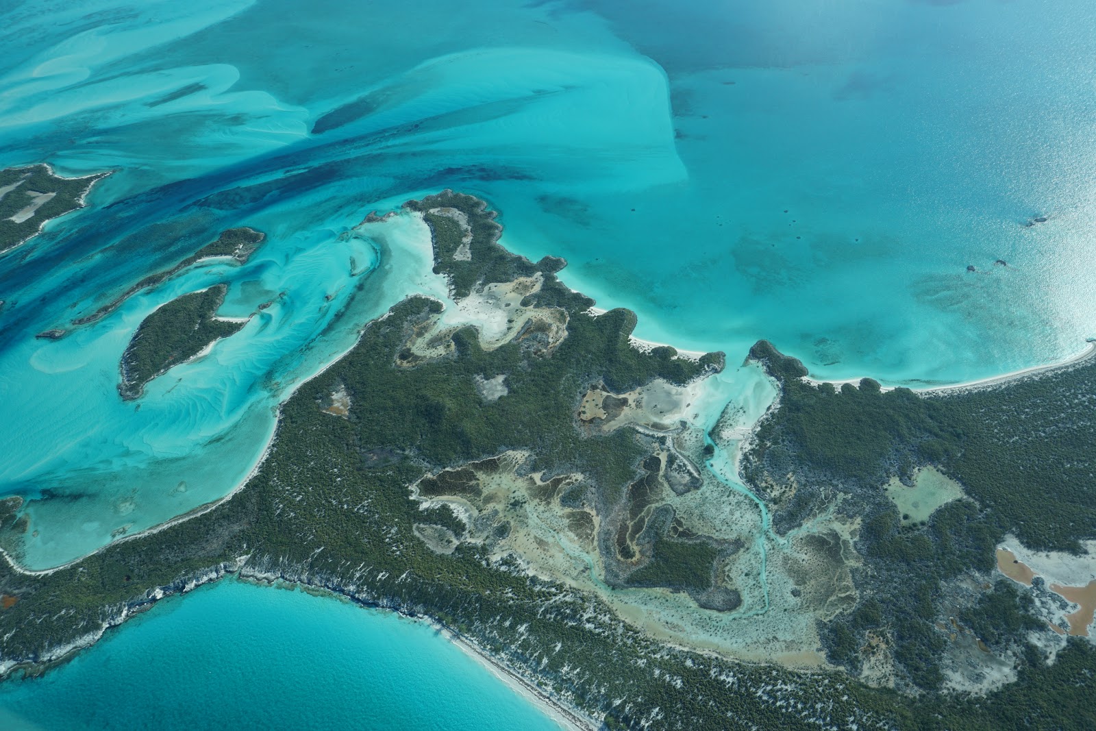 Bahamas Aerial Imagery : Northern Exuma Cays Aerial View