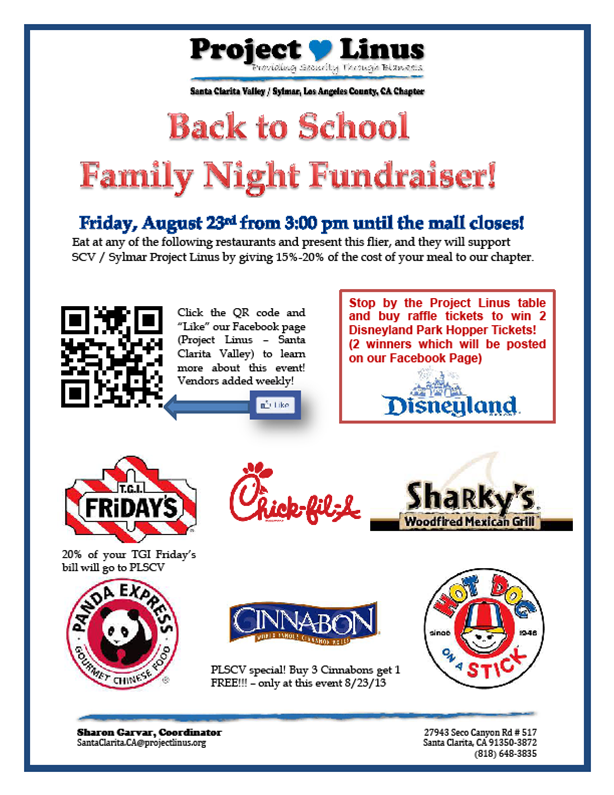 Rio Norte JHS: Project Linus Fundraiser Flyer