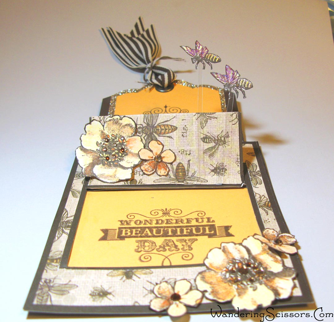 Wandering Scissors: Buzz and Bumble Surprise Slide Out Card and Tutorial