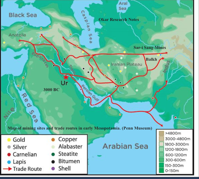 Okar Research: Lapis Lazuli Trade Route ... Bactria to Sumeria (4000 BC)