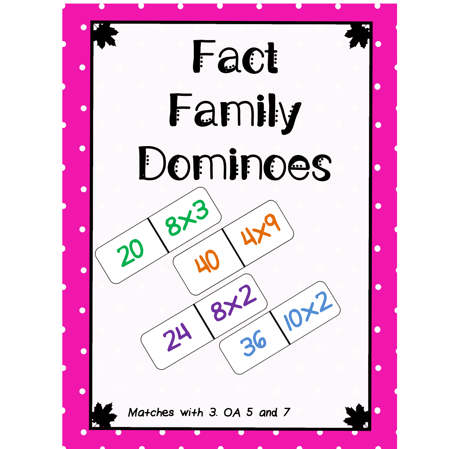 Smiths On the Coast: Multiplication and Division Dominoes