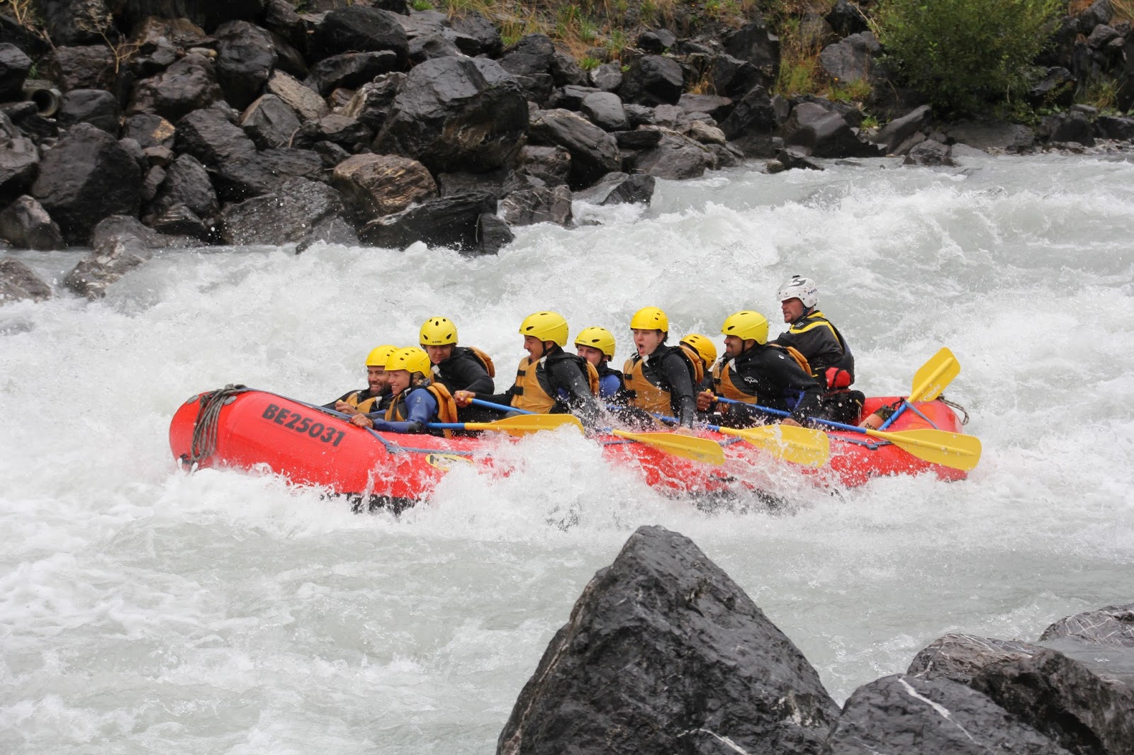 White Water Rafting In The Glacial River Of Interlaken, Switzerland