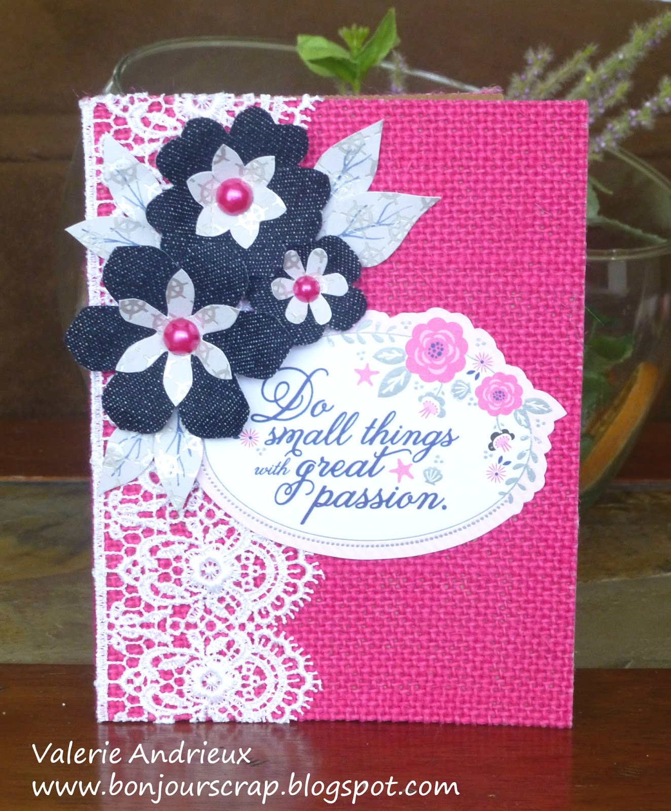 Bonjour Scrap !: Every day bright pink card