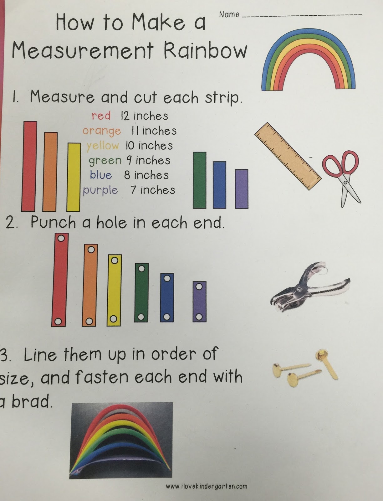 Rainbow Math and Literacy Activities - I Love Kindergarten