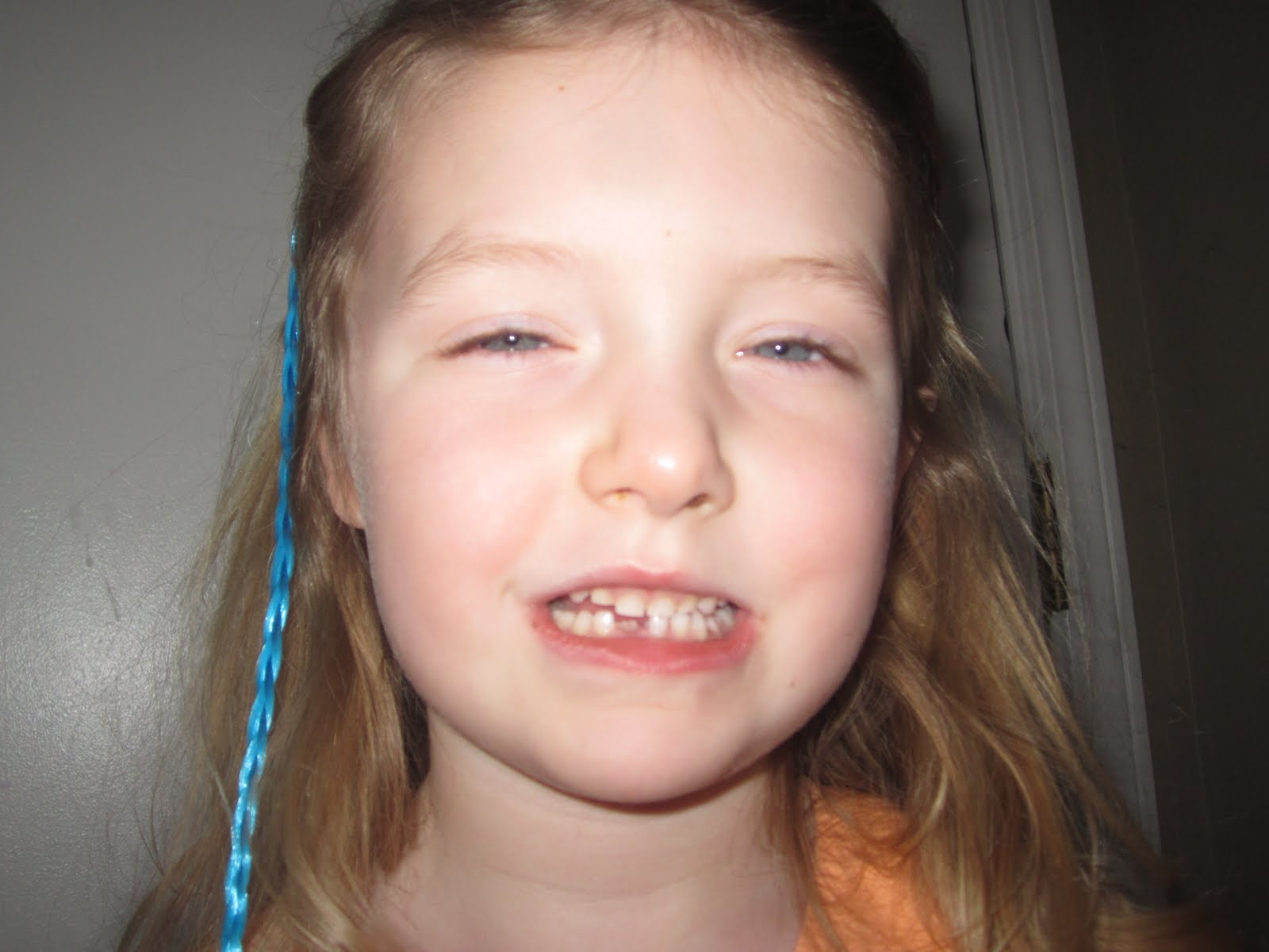 The Maines Family Blog: Lost her 1st tooth...
