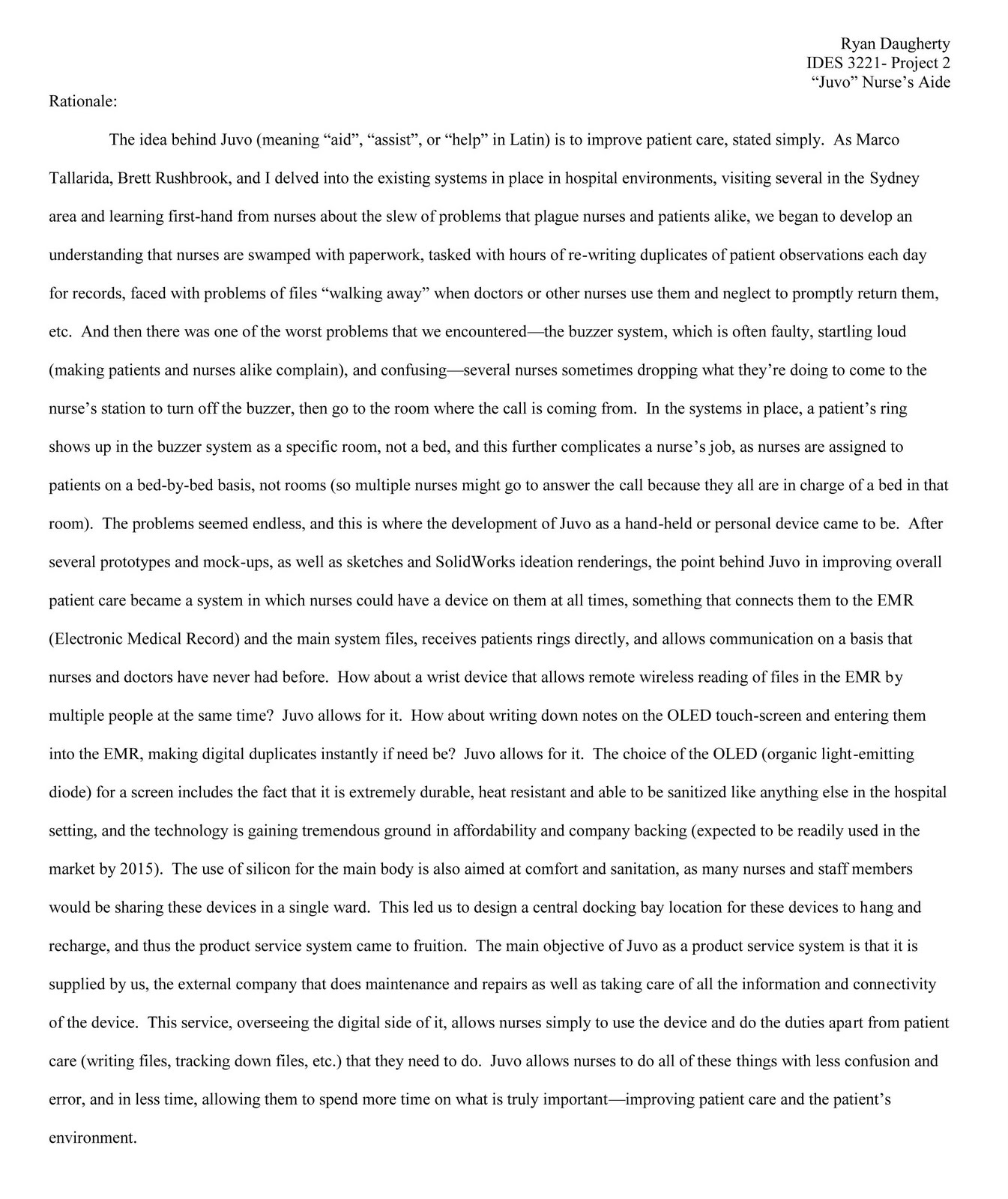 Ryan Daugherty at UNSW Industrial Design