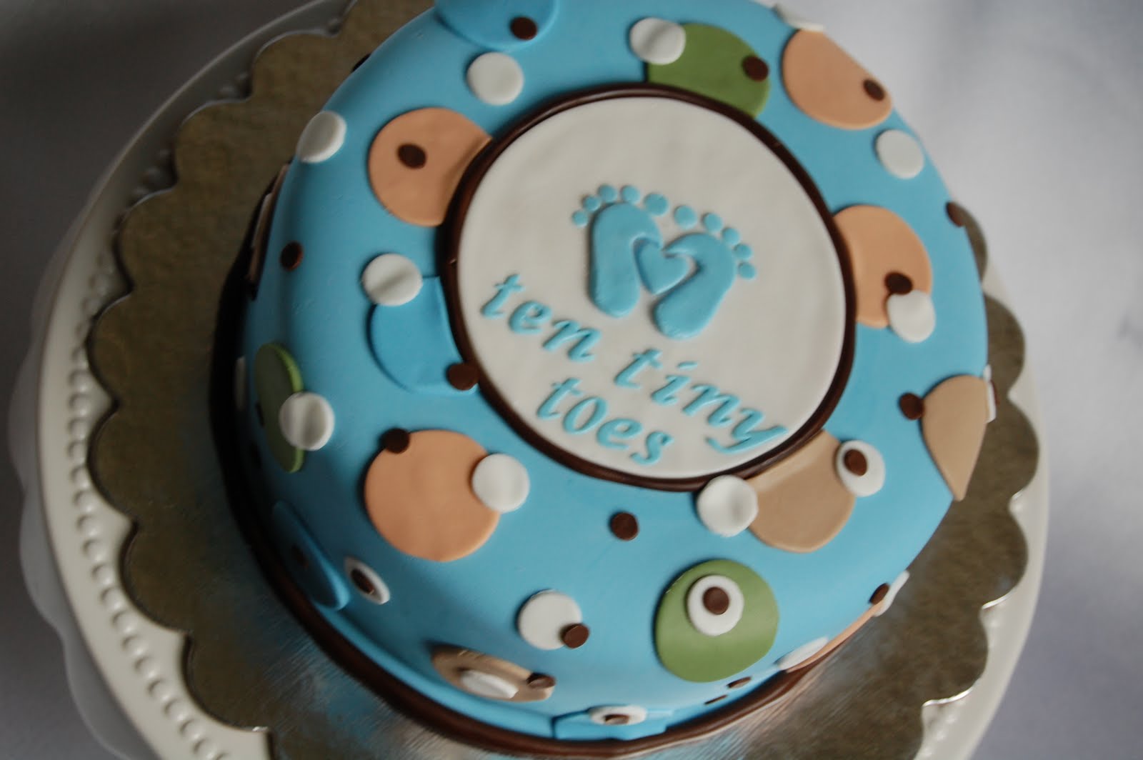 CUSTOMISED CAKES BY JEN: Tiny Toes Blue Baby Shower cake