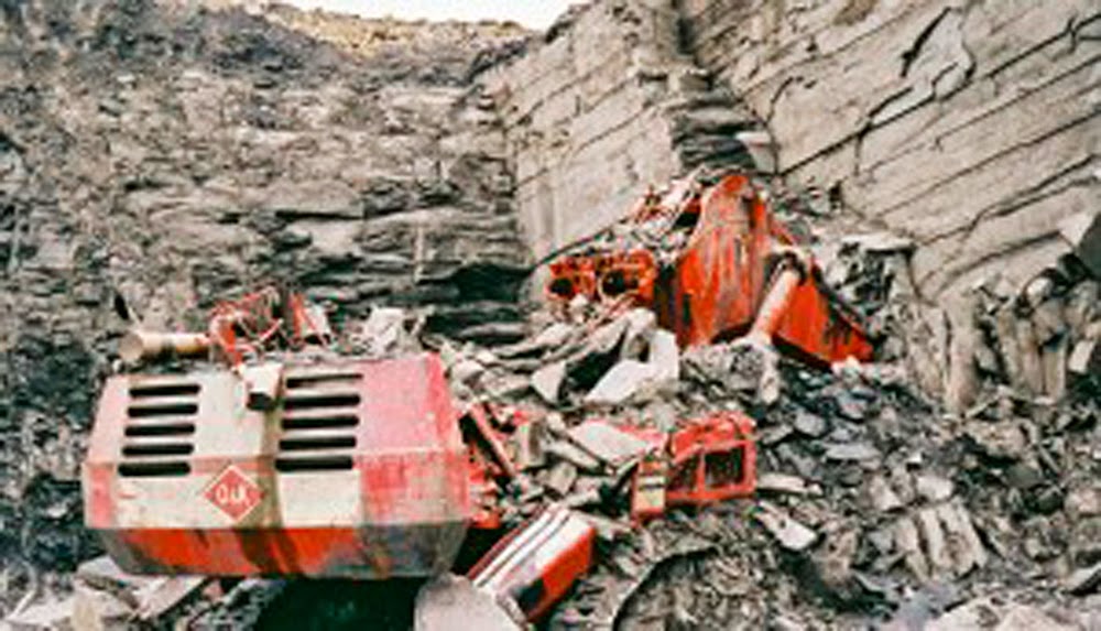 Mining Mayhem: RH120 Under Highwall Collapse