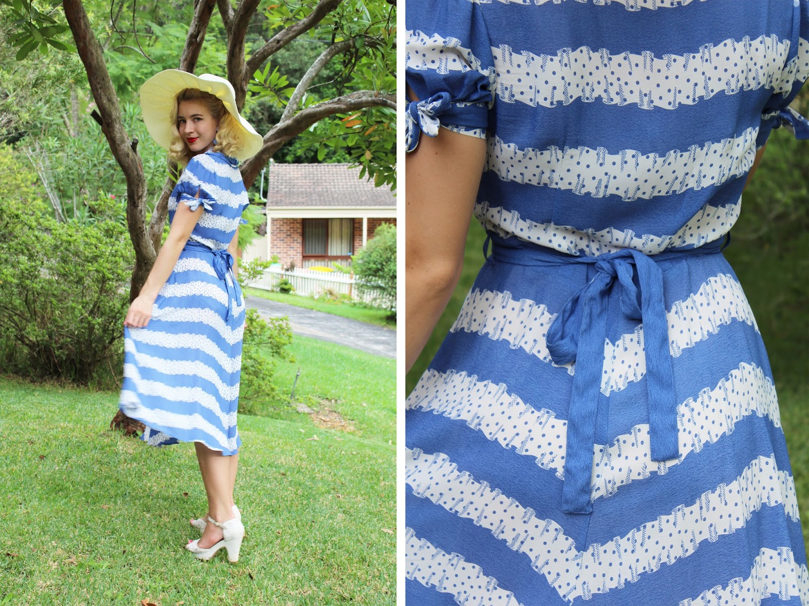 A Ribbon Print Dress for the Weekend | GracefullyVintage